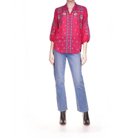 Johnny Was | Tops | New Johnny Was Medina Blouse In Cerise | Poshmark